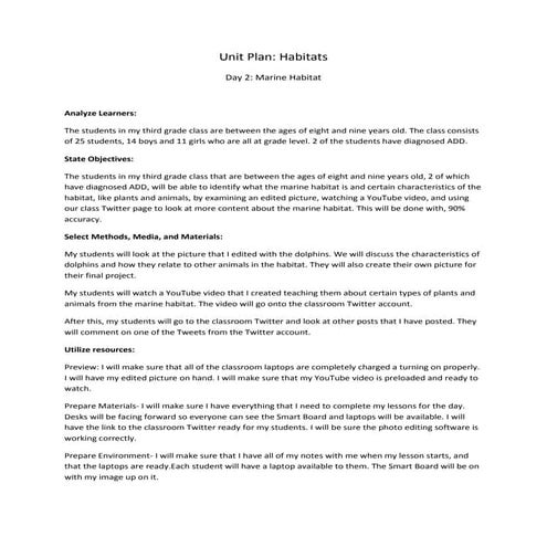 Lesson plan on dolphins | PPTX