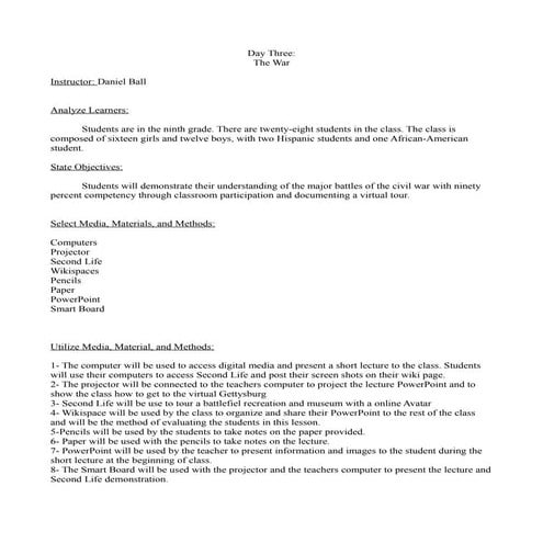 Unit plan day three assure | PDF