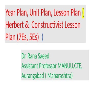 What are Year Plan Unit Plan Lesson Plan, | PPTX
