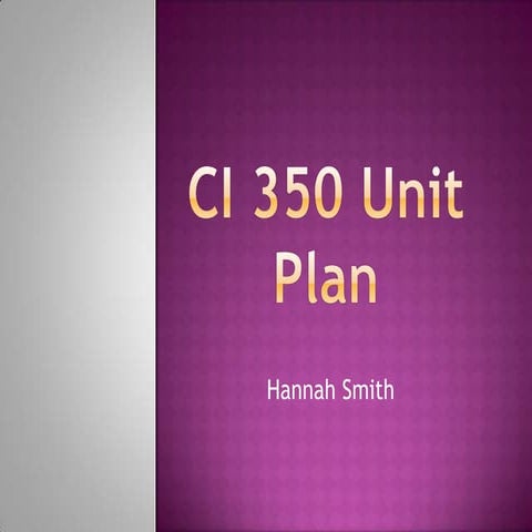 Unit Plan presentation | PPTX