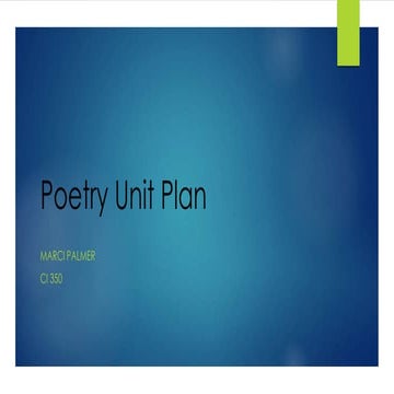 Poetry Unit Plan PowerPoint | PPTX