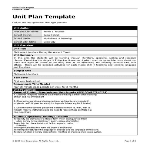 Unit plan template | DOC