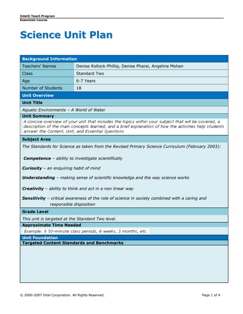 Unit plan template | PDF