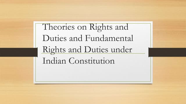 Rights and Duties | PPTX | Law