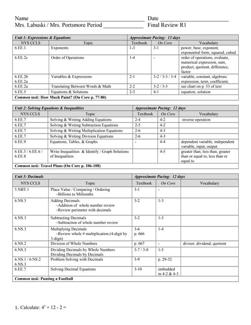 Variable and Algebraic Expressions | PPT
