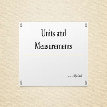Units and measurement | PPTX