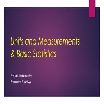 Units and measurements & basic statistics | PPT