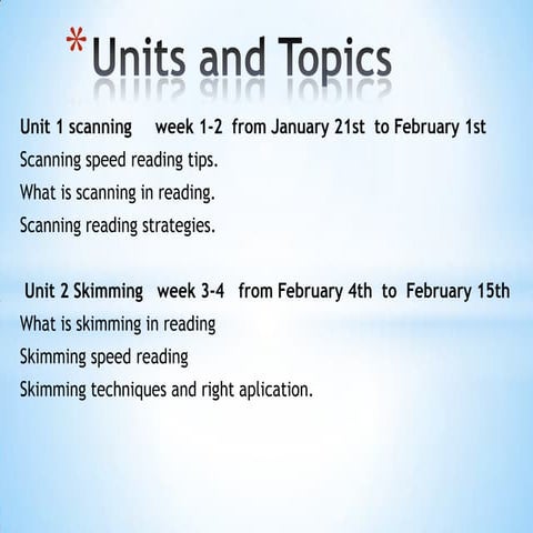 Units and topics | PPT