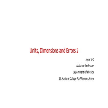 Units dimensions and errors | PPT