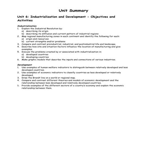 Unit Summaries 6 | PDF