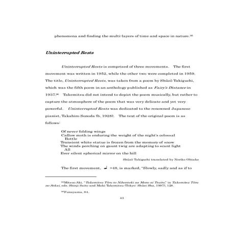 Takemitsu uninterrupted rest | PDF | Classical Music | Music