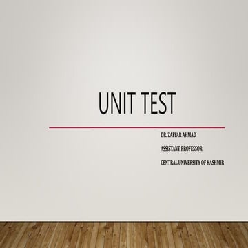 construction and Importance of Unit Test.pptx