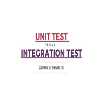 Unit Test VS. Integration Test | Beesoul LLC | PDF | Educational ...