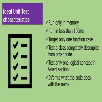 Unit test ideal characteristics | PPTX