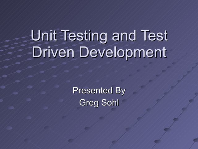 Automated Unit Testing And Tdd Ppt 8514
