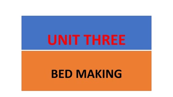 Bed making in nursing | PPT