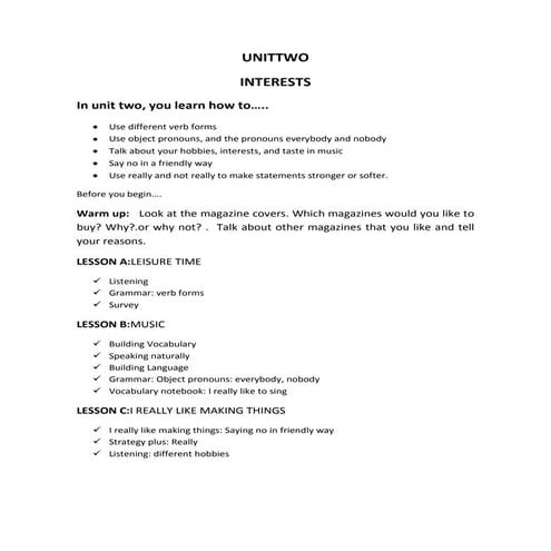 Unit two | PDF