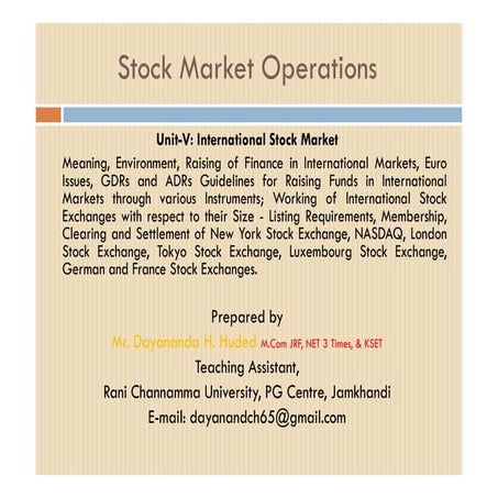 V- International Stock Market | PDF