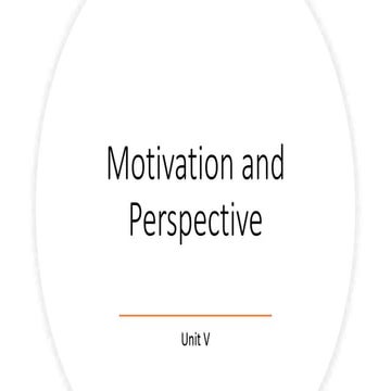 Motivation and Perspective | PPTX