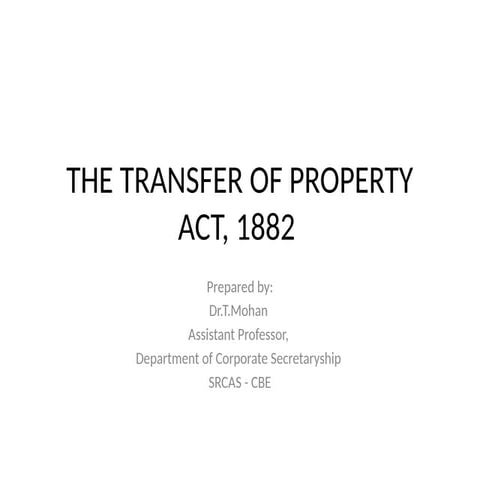 The Transfer of Property Act, 1882 unit v.pptx