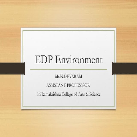EDP in Auditing - Benefits - Problems - Professional Ethics in EDP ...