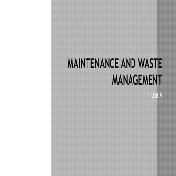 Production and Operations Unit 5 Unit V - Maintenance and Waste ...