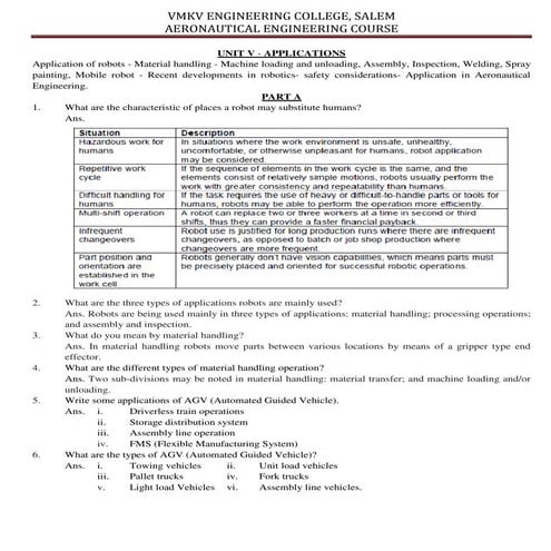 Unit V Solved Qb Robotics Engineering Pdf Robotics Technology And Computing