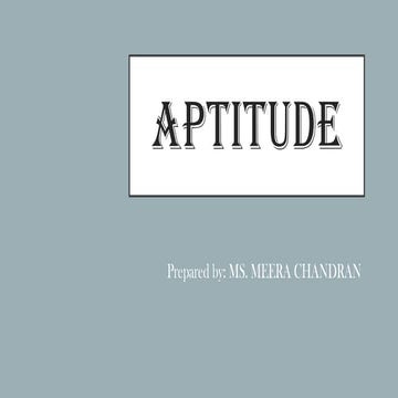 Unit VI. 6.7. APTITUDE,INTRODUCTION, DEFINITION, CHARECTERISTICS OF ...
