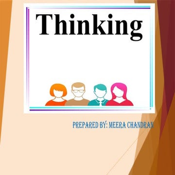 Unit VI.6. 6. THINKING,DEFINITION, TOOLS OF THINKING, NATURE OF ...