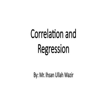 Unit VIII Correlation & Regression.pptptx | PPT