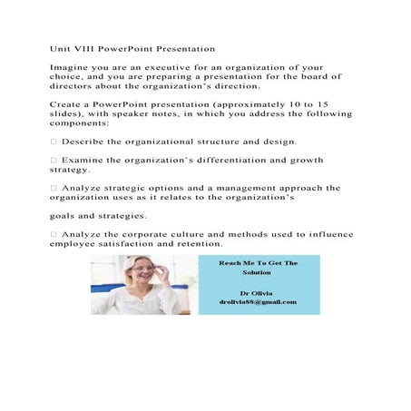 Unit VIII PowerPoint PresentationImagine you are an executive fo.docx