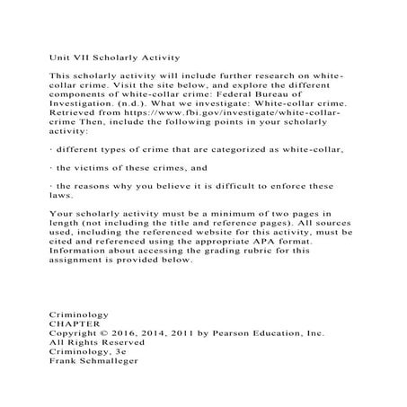 Unit VII Scholarly ActivityThis scholarly activity will includ.docx