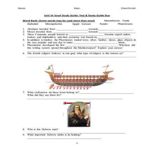 Unit 6 study guide | PDF