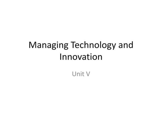 Technology and Innovation Management | PPT