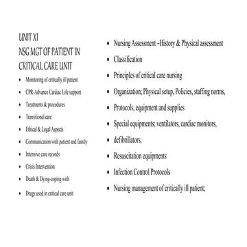 UNIT XI CRITICAL CARE UNIT.pptx