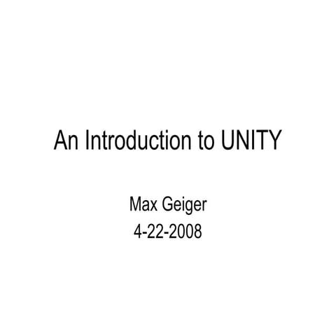 Intro to Unity | PPT