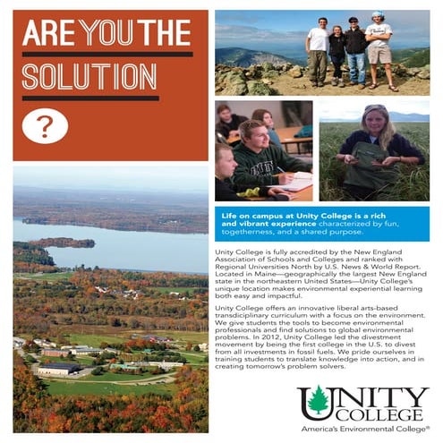 Unity College intl-student-fact-sheet v2 | PDF