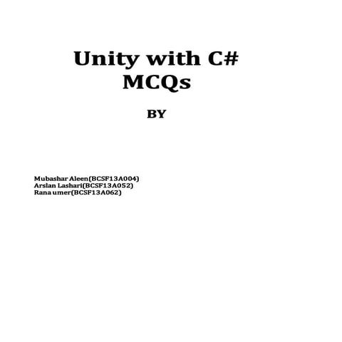 Unity 3 d | DOCX | Standardized Testing | Educational Assessment