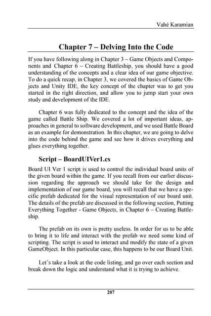 Introduction To Game Programming Using C And Unity 3d Chapter 7