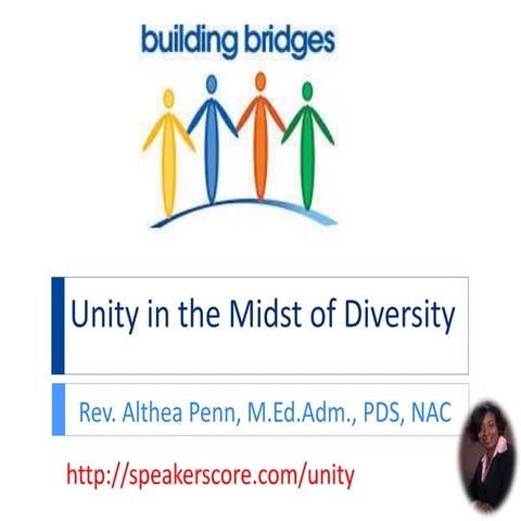 Unity in the Midst of Diversity-Shared with the SWIFT Women's Ministry ...