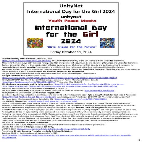 UnityNet International Day of the Girl - Investing In Girls ...