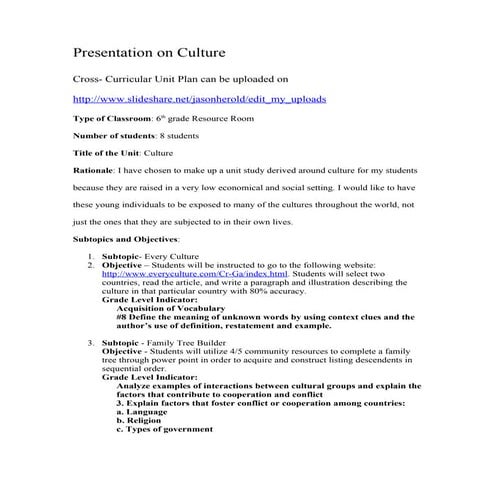 Culture Presentation | PDF