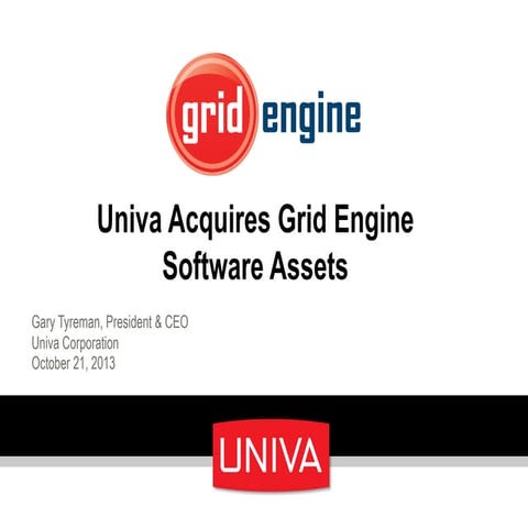 Univa Acquires Grid Engine Assets | PPT