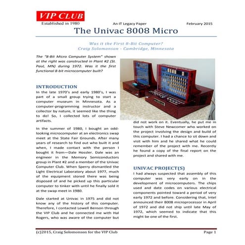 Univac micro | PDF