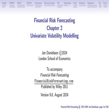 Univariate volatility modelling, how to deal with volatility | PDF