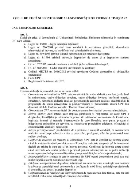 Codul de conduita 2018 2019 | PDF