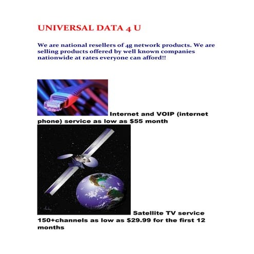 UD4U | DOC | Phone Services | Home Utilities