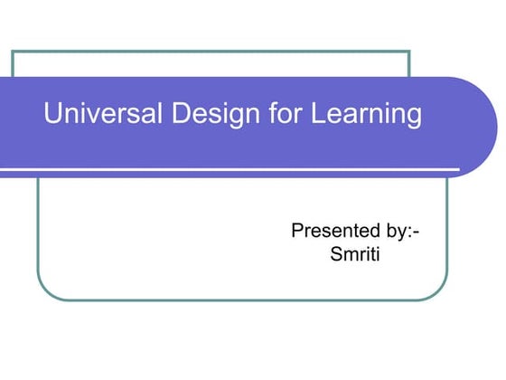 Universal design for learning (udl) | PPT