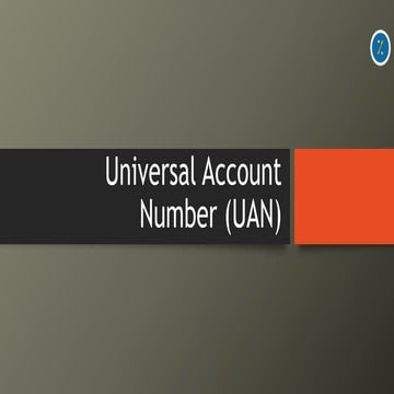 Universal Account Number and Registration of UAN | PPTX