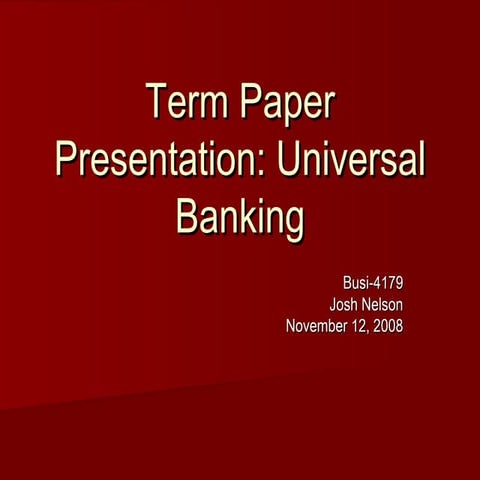 Universal banking | PPT